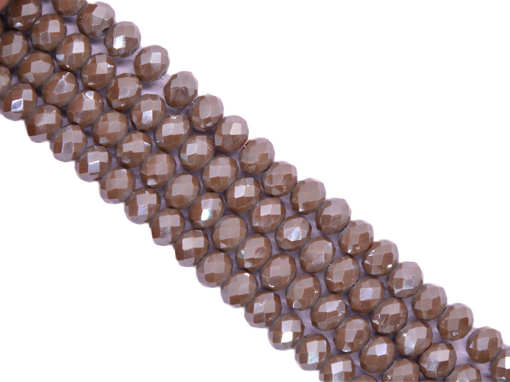 Chocolate Brown Double Tone Circular Crystal Beads (Wholesale)