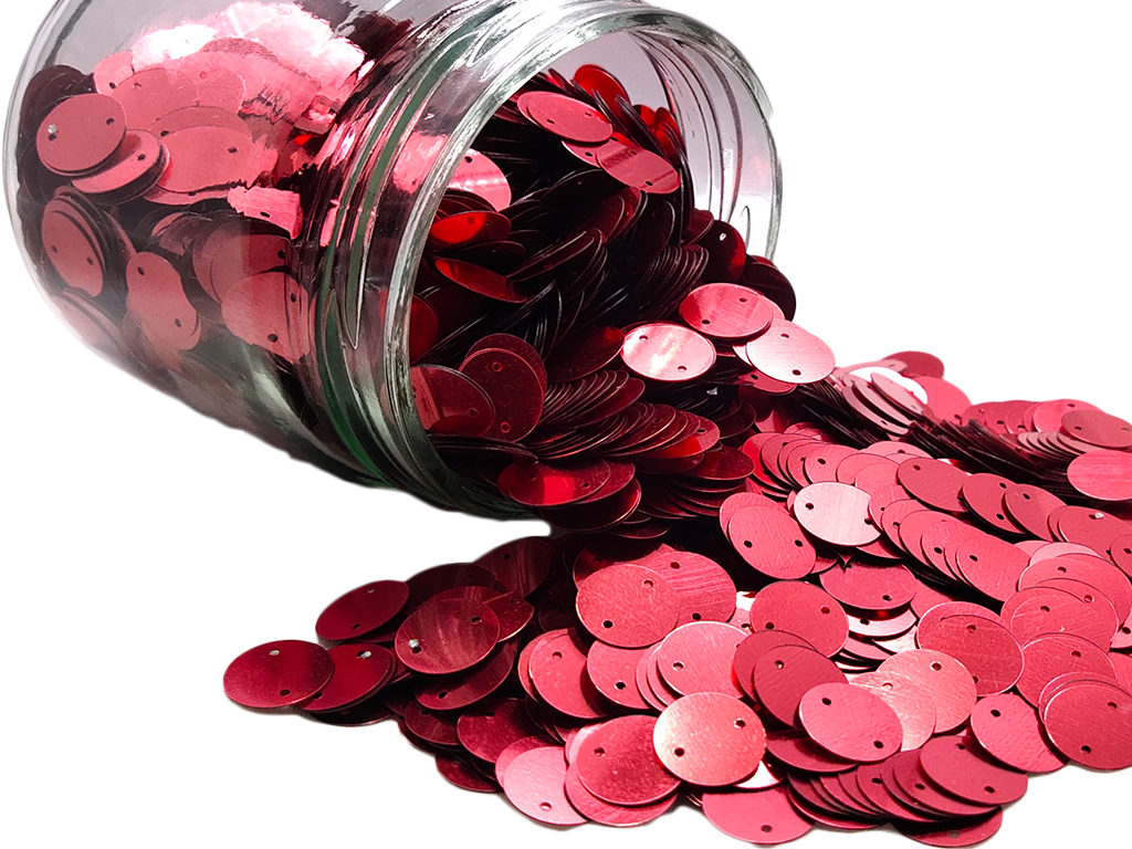 Red Circular 2 Hole Plastic Sequins(Wholesale)