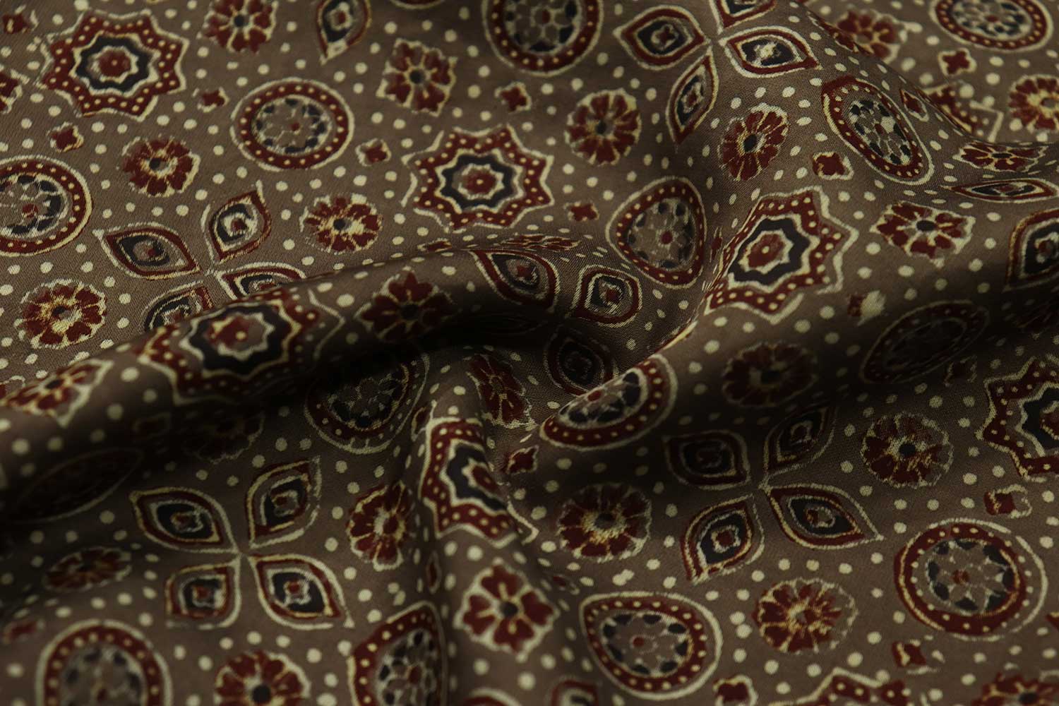 Precuts Brown Masroo Satin Fabric