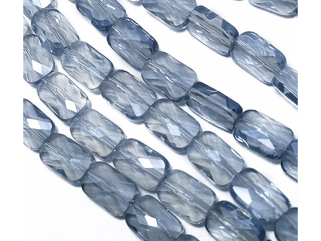 Blue Transparent Rectangular Faceted Crystal Beads (Wholesale)
