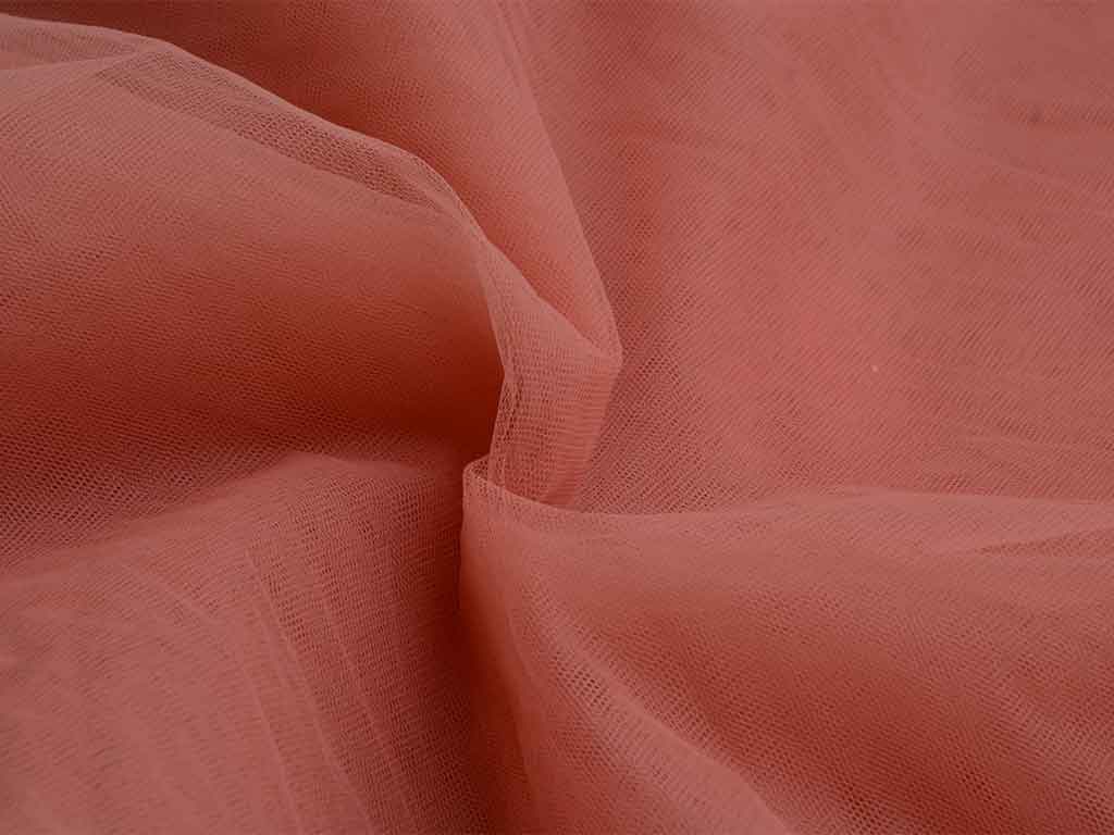 Tawny Brown Plain Net Fabric