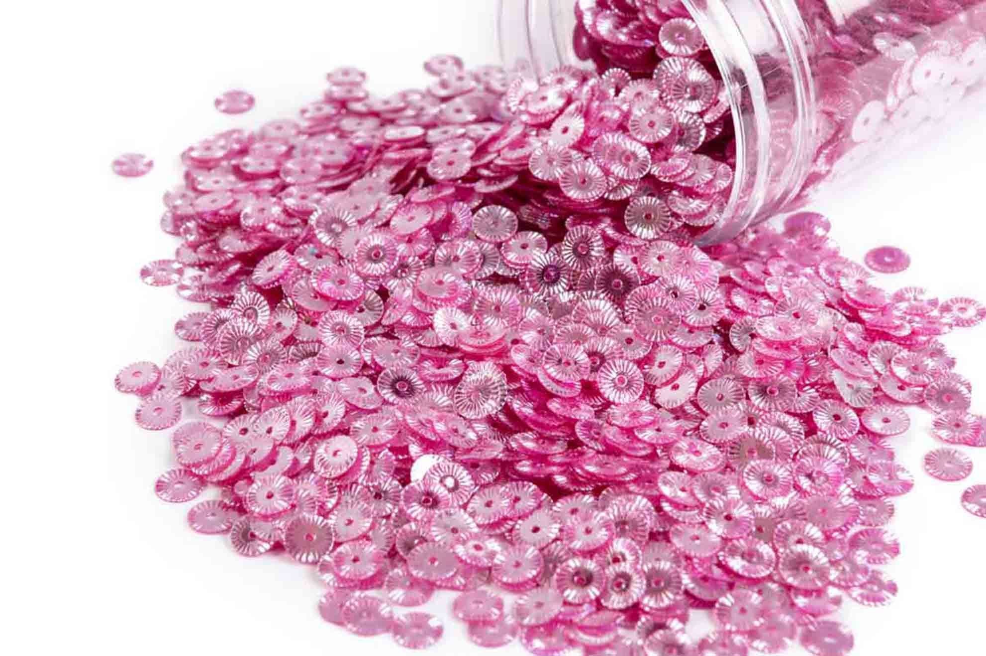Pink Metallic Round Plastic Sequins(Wholesale)