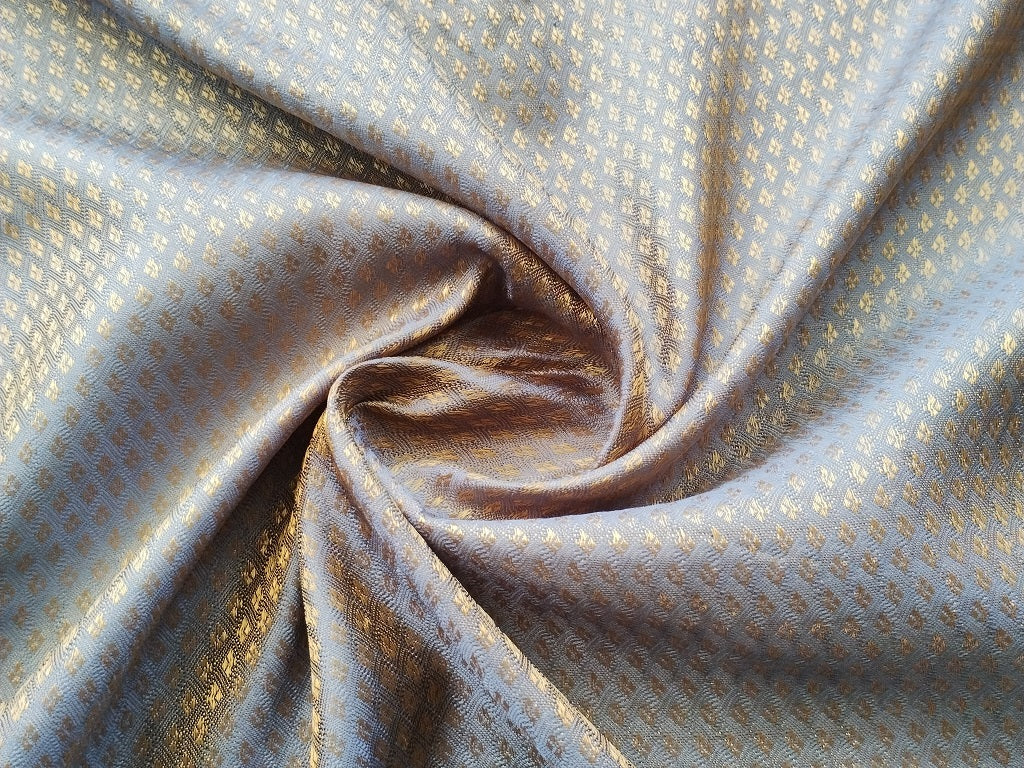 Misty Gray Traditional Rapier Loom Jacquard Fabric