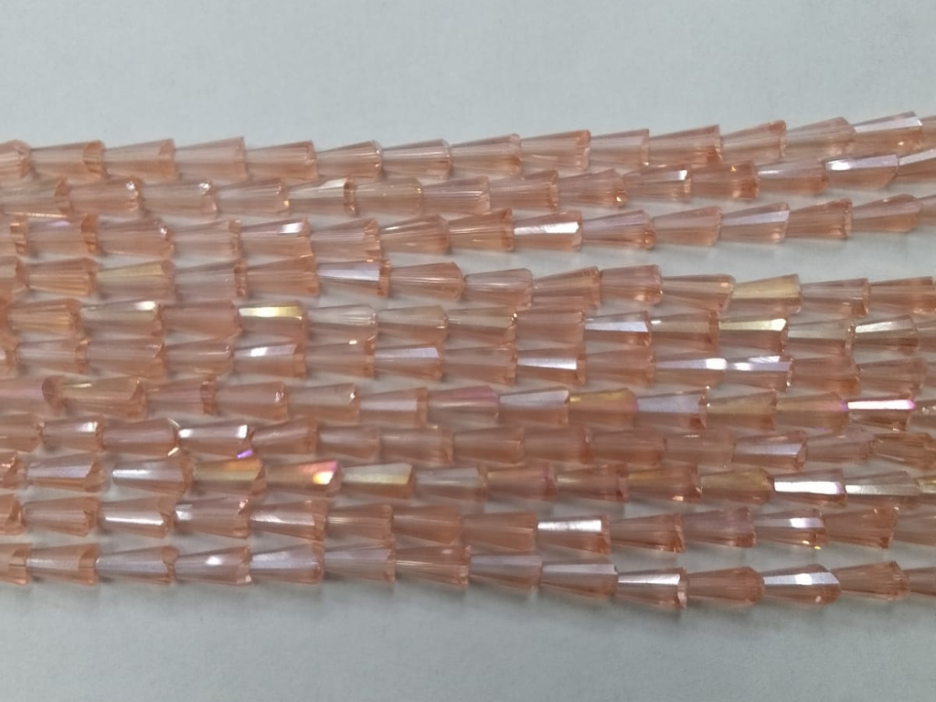 Light Pink Conical Crystal Glass Beads(8*6mm)