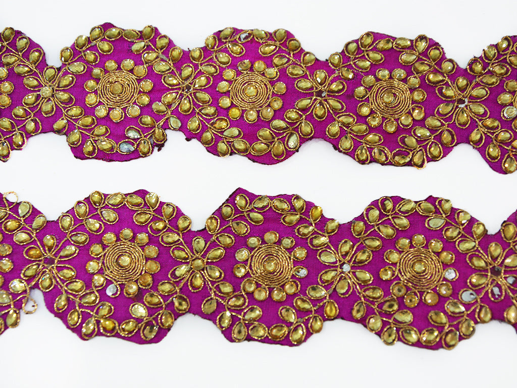 Pink Stone Work Border