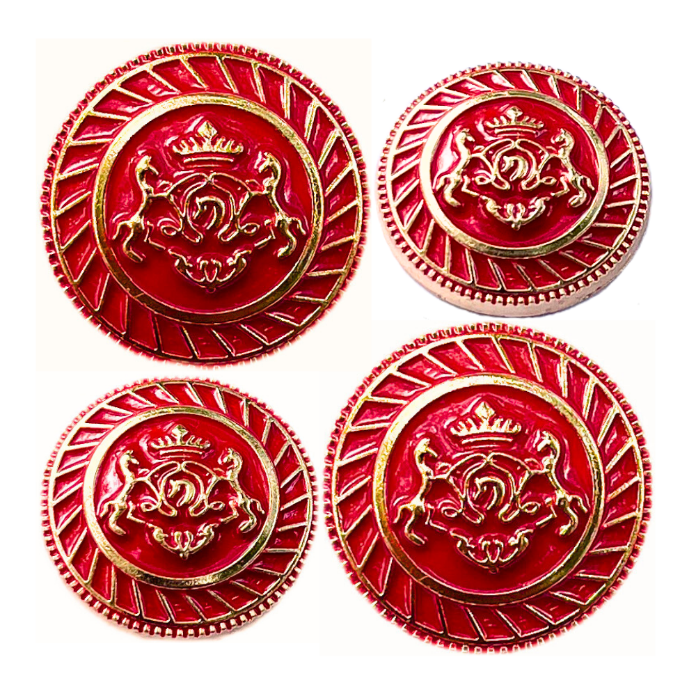 Golden & Red King’s Choice Twin Horse Shield Crest Eye-Catchy Design R