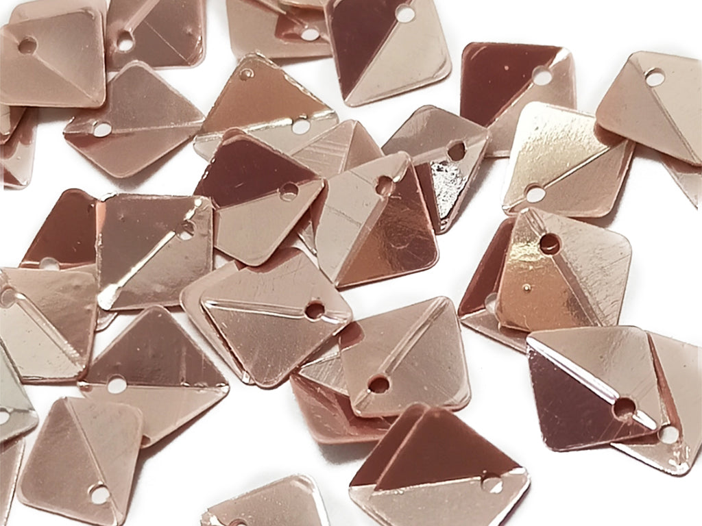 Bronze Color Cube Shape One Hole Plastic Sequins