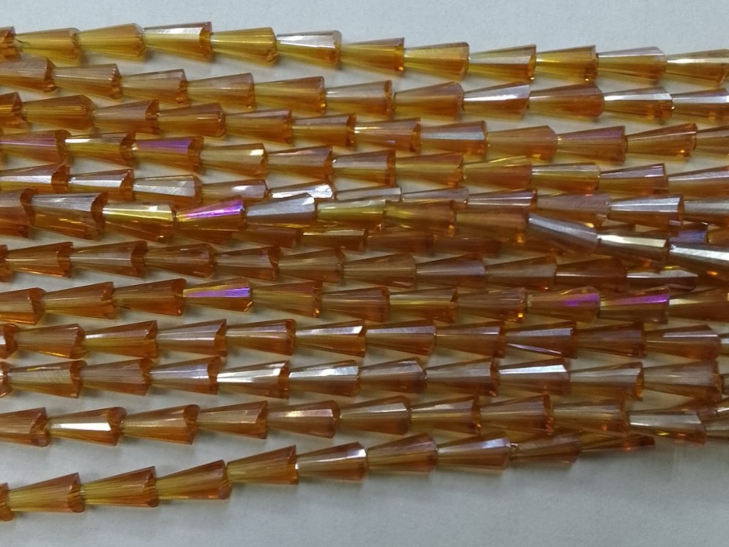 Brown Conical Crystal Glass Beads(8*6mm)