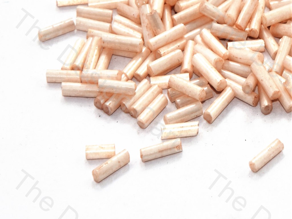 Peach Dyed Pipe / Bugle Glass Beads (Wholesale)
