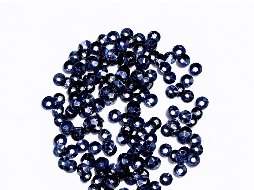 Dark Black Centre Hole Bowl Plastic Sequin- 5 mm(Wholesale)