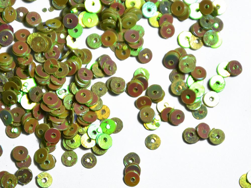 Mehendi Green Rainbow Circular Plastic Sequins(Wholesale)