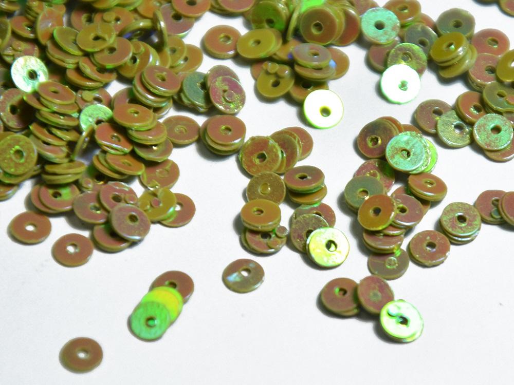 Mehendi Green Rainbow Circular Plastic Sequins(Wholesale)