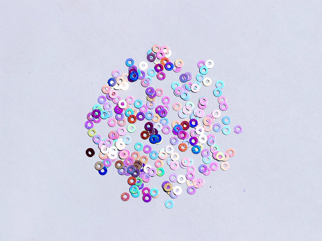 Multicolour Centre Hole Circular Flat Plastic Sequins- 4 mm(Wholesale)