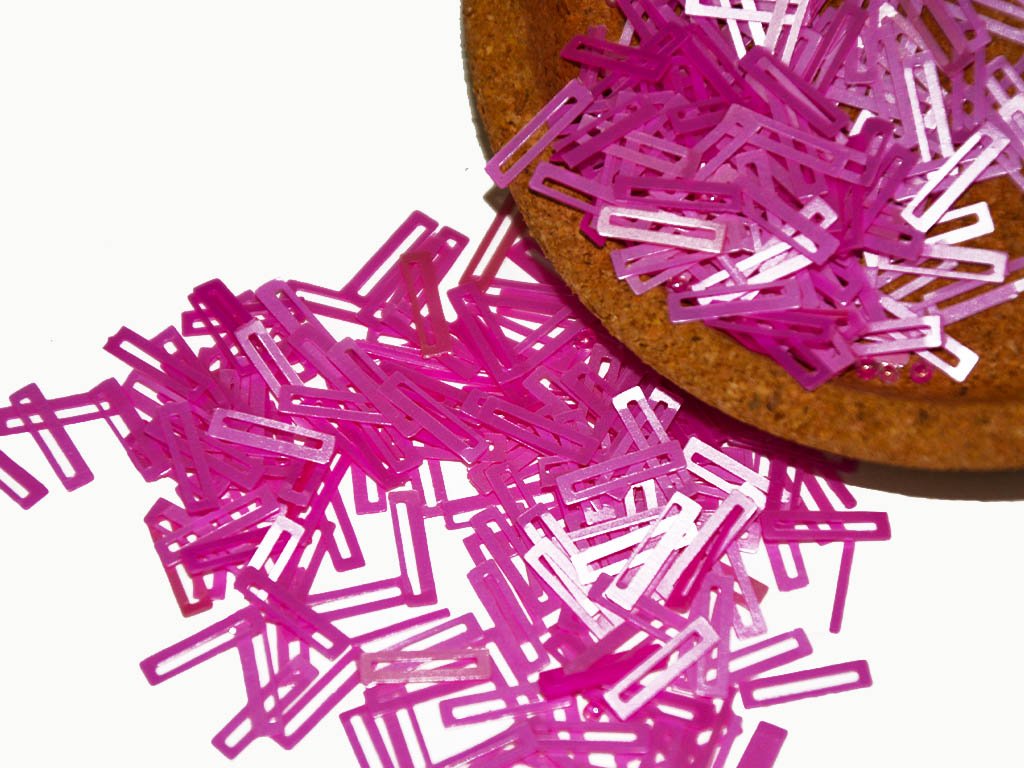 Pink Rectangular Plastic Sequins(Wholesale)