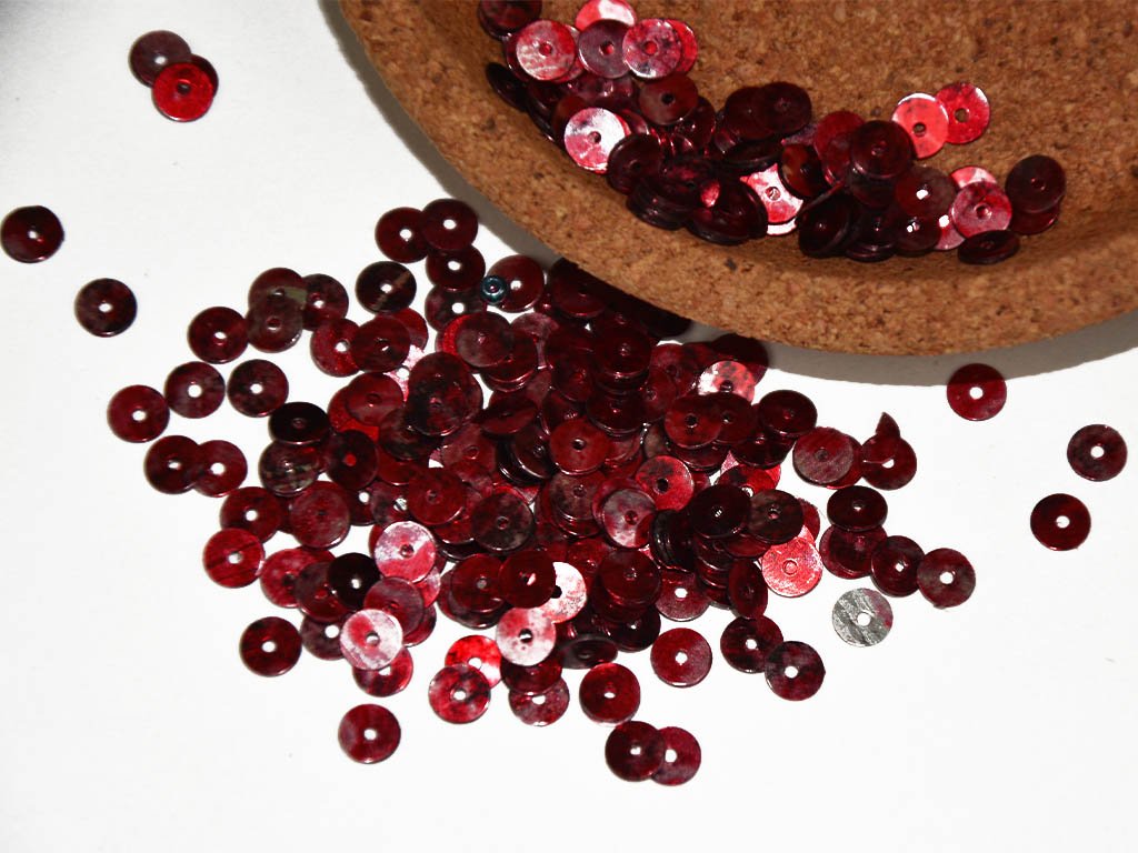 Red Circular 1 Hole Plastic Sequins(Wholesale)