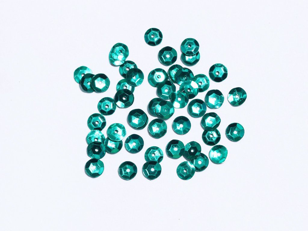 Sea Green Centre Hole Circular Flat Plastic Sequin- 8 mm(Wholesale)