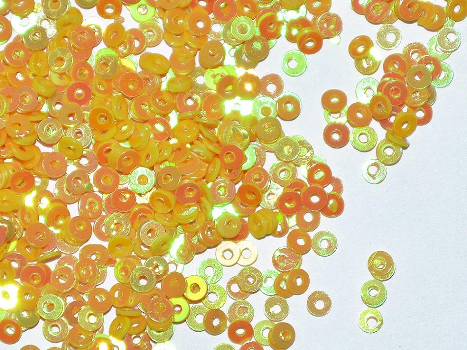 Yellow Rainbow Circular Plastic Sequins(Wholesale)