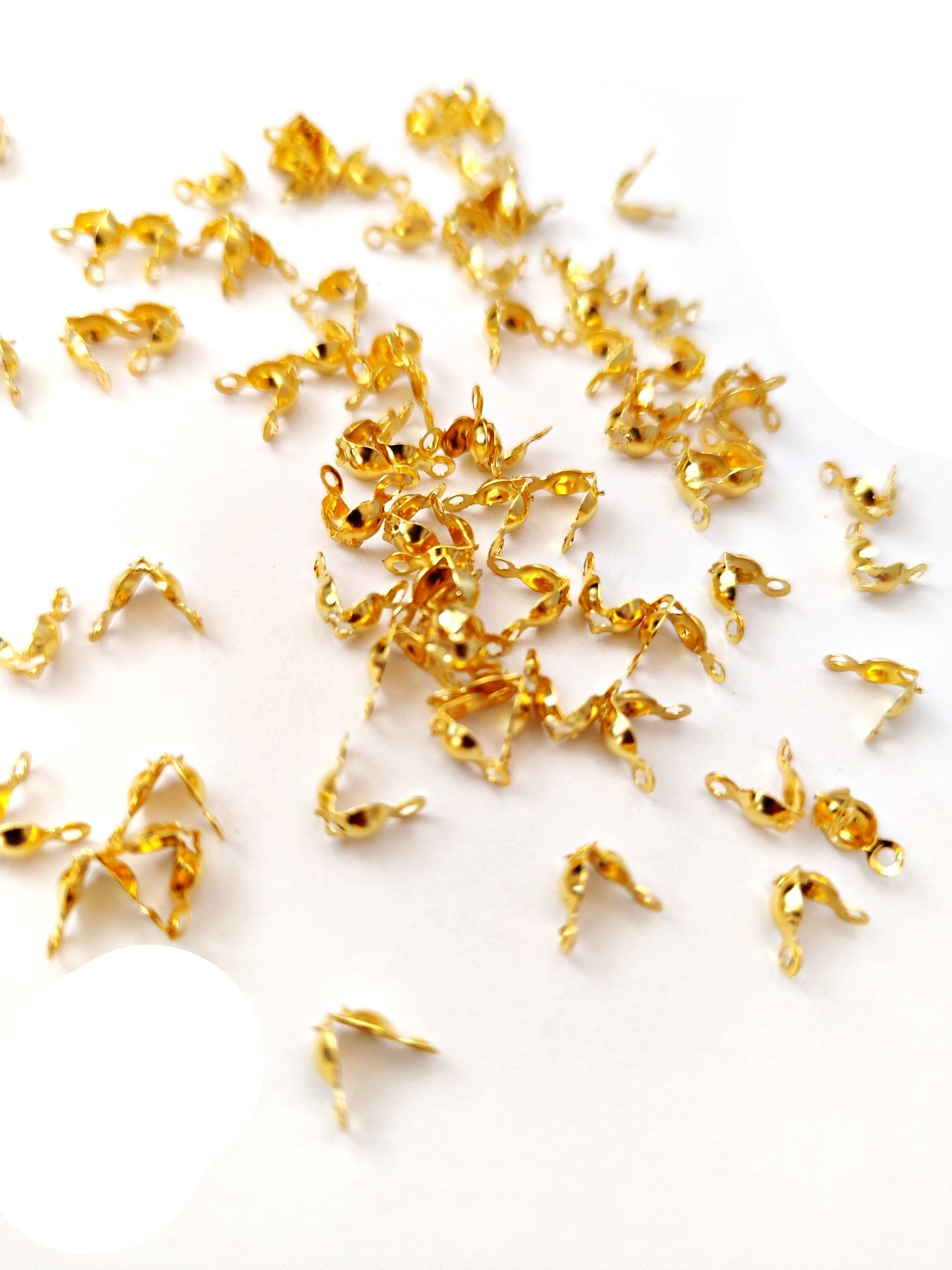 Golden Clamshell Crimp Covers Bead Covers