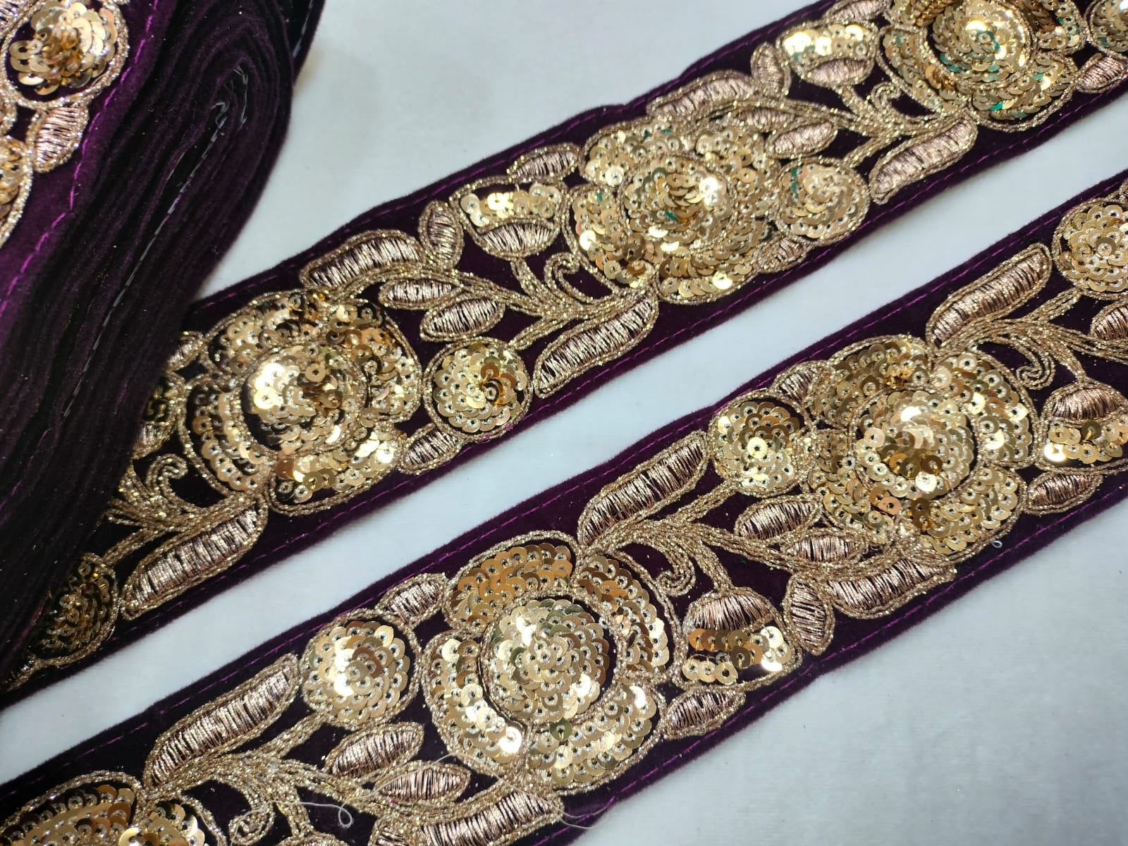 Dark Purple Fancy Embellished Trim