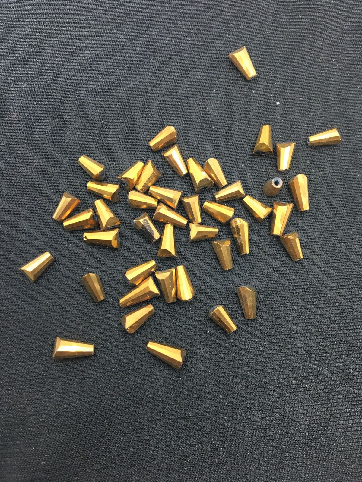 Deep Golden Conical Crystal Glass Beads