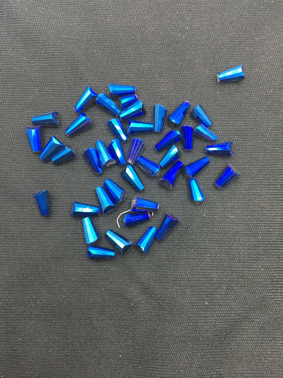 Blue Conical Crystal Glass Beads