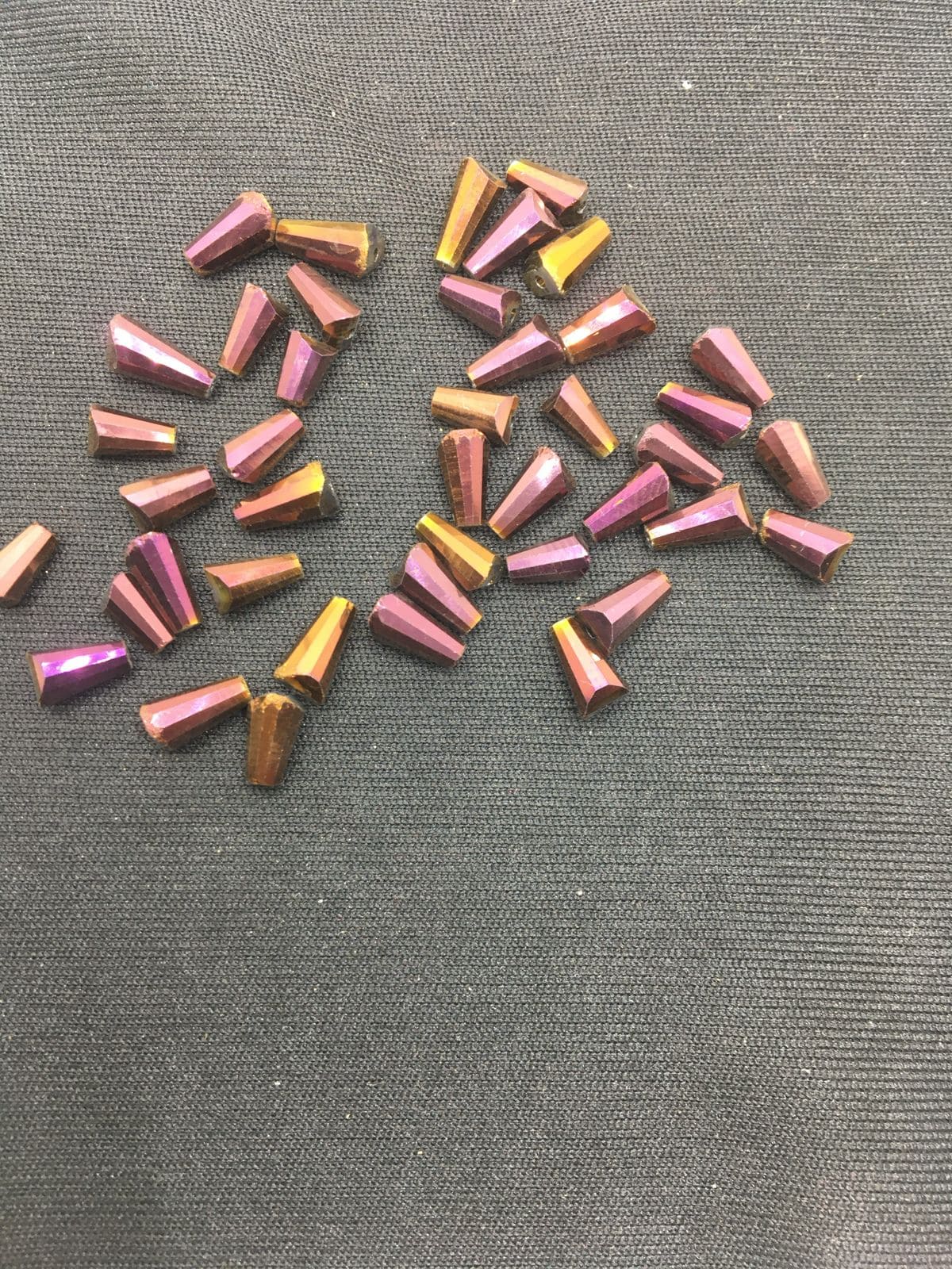 Pink Rainbow Conical Crystal Glass Beads