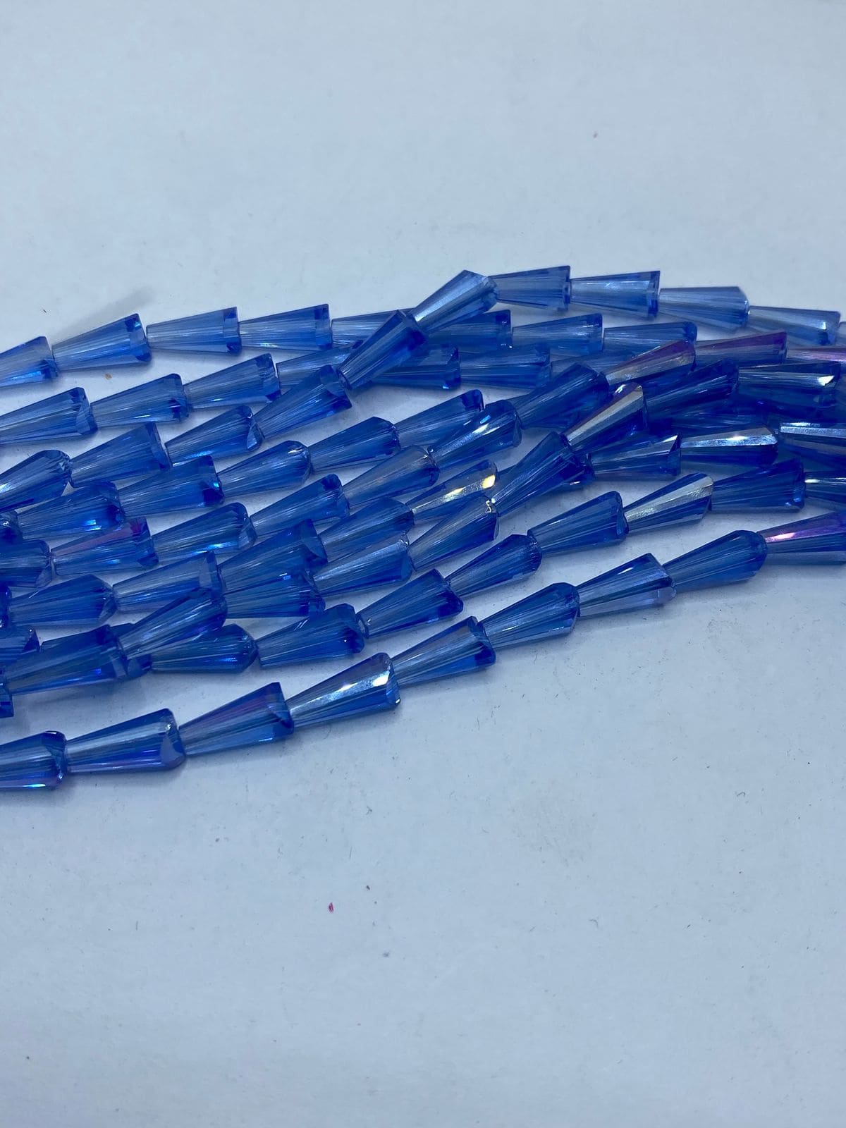 Dark Blue Transparent Conical Crystal Glass Beads