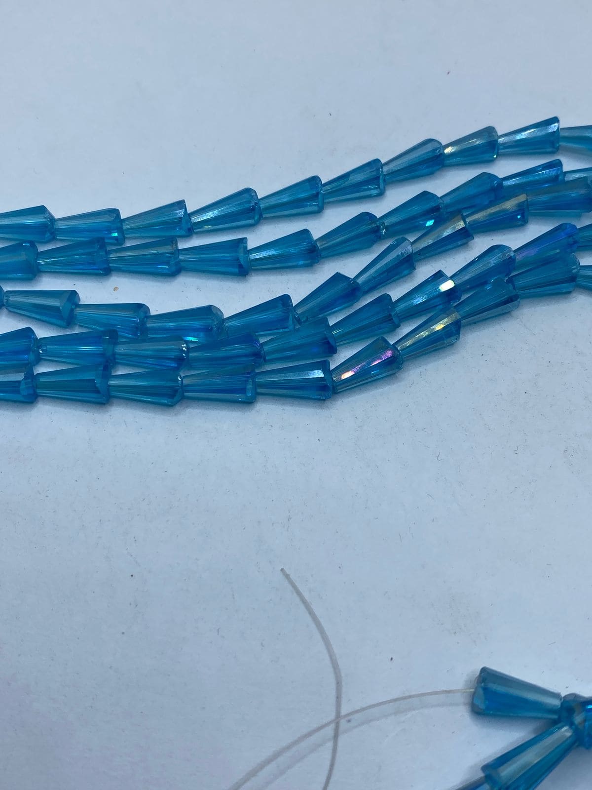 Blue Conical Crystal Glass Beads