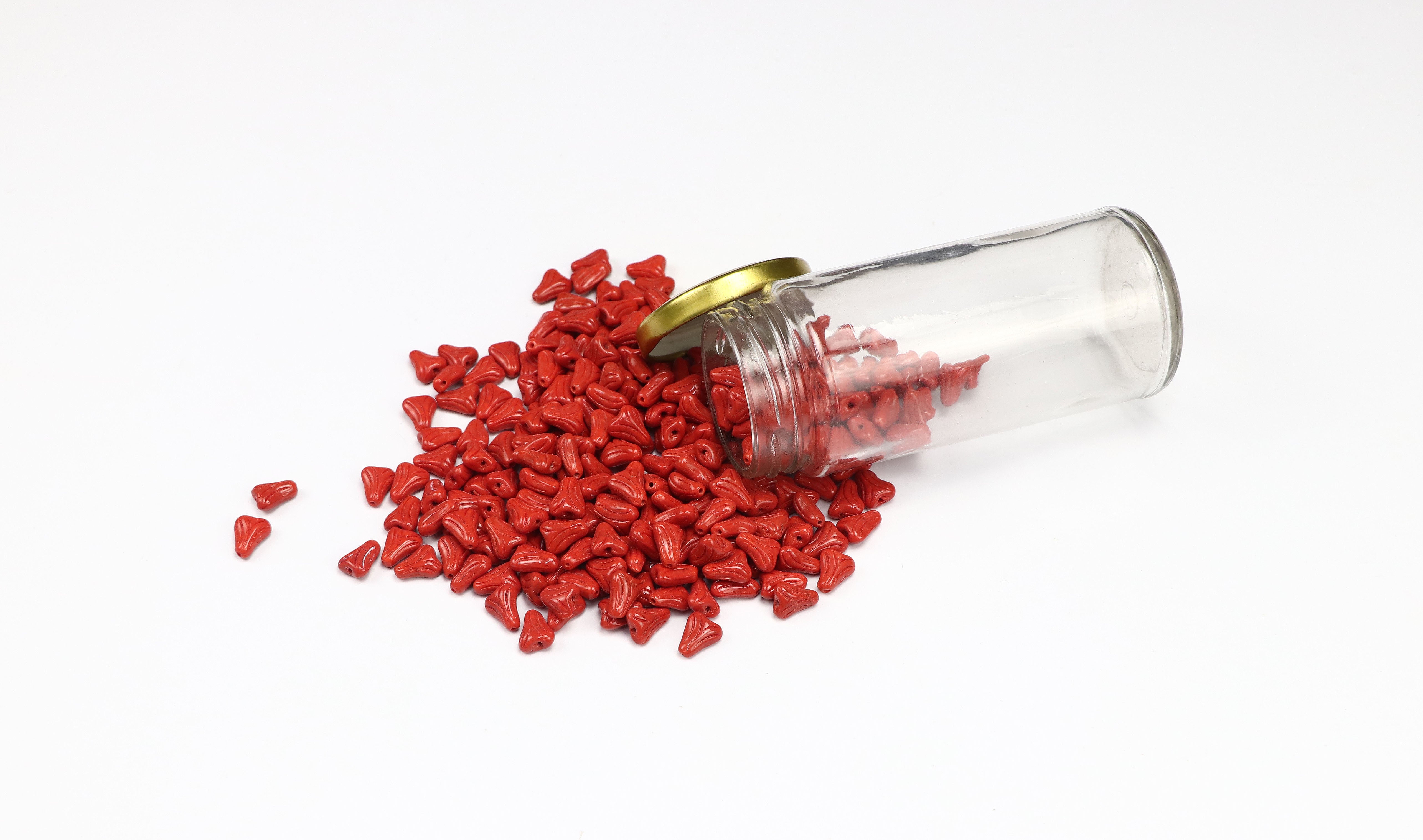 Red Triangle Shape Fancy Glass beads