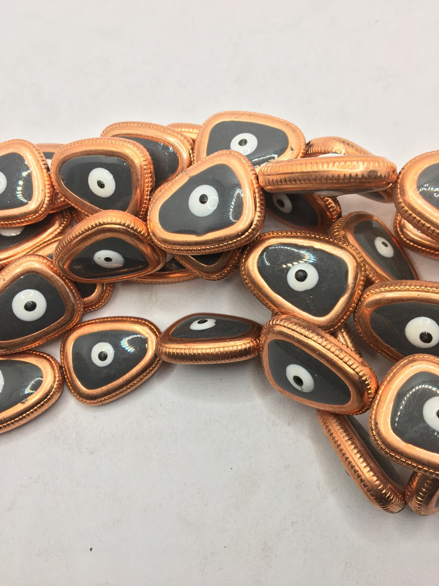 Black Triangular Evil Eye Plastic Bead Strings