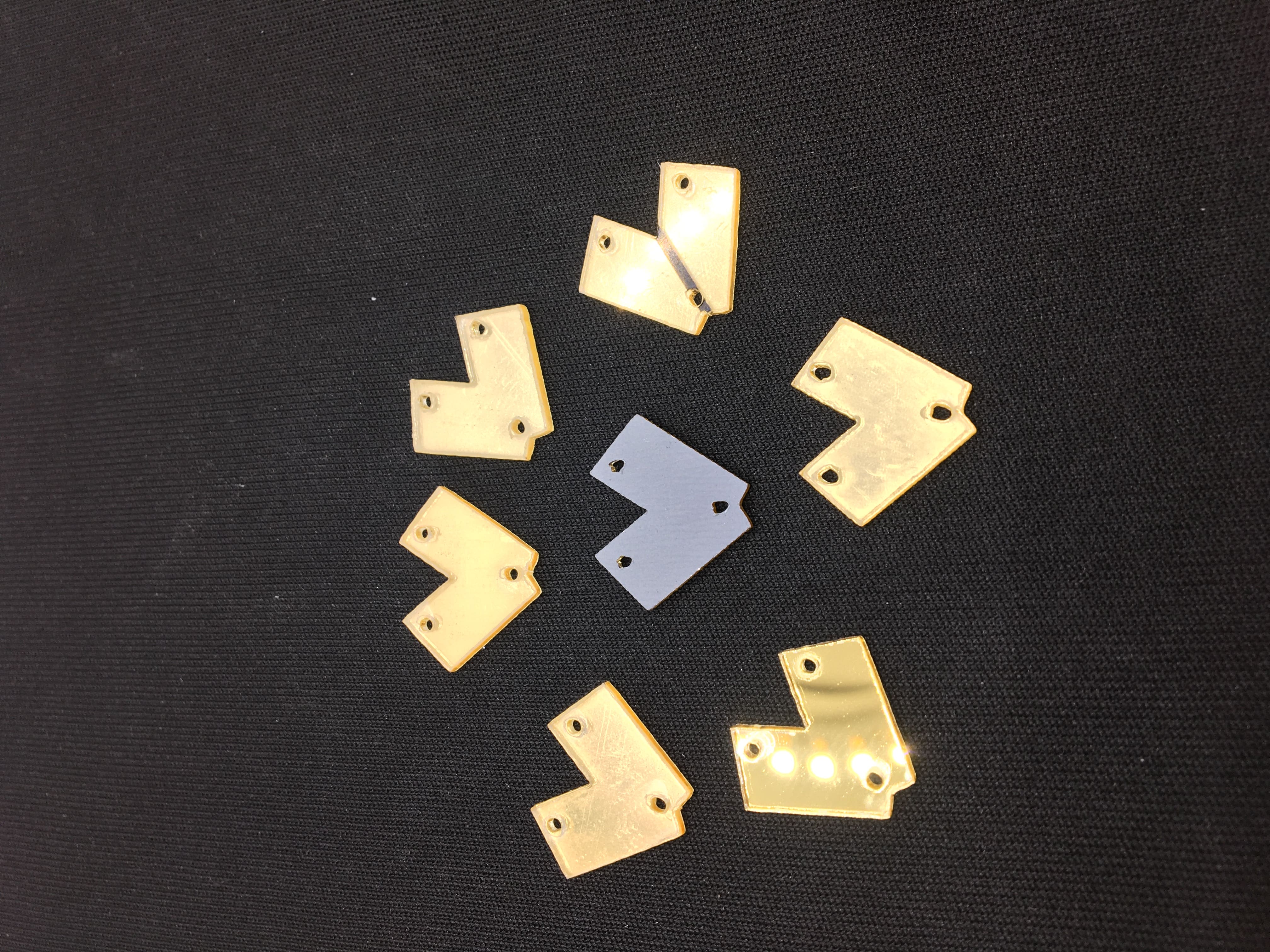 Golden Joint Rectangular Acrylic Mirrors