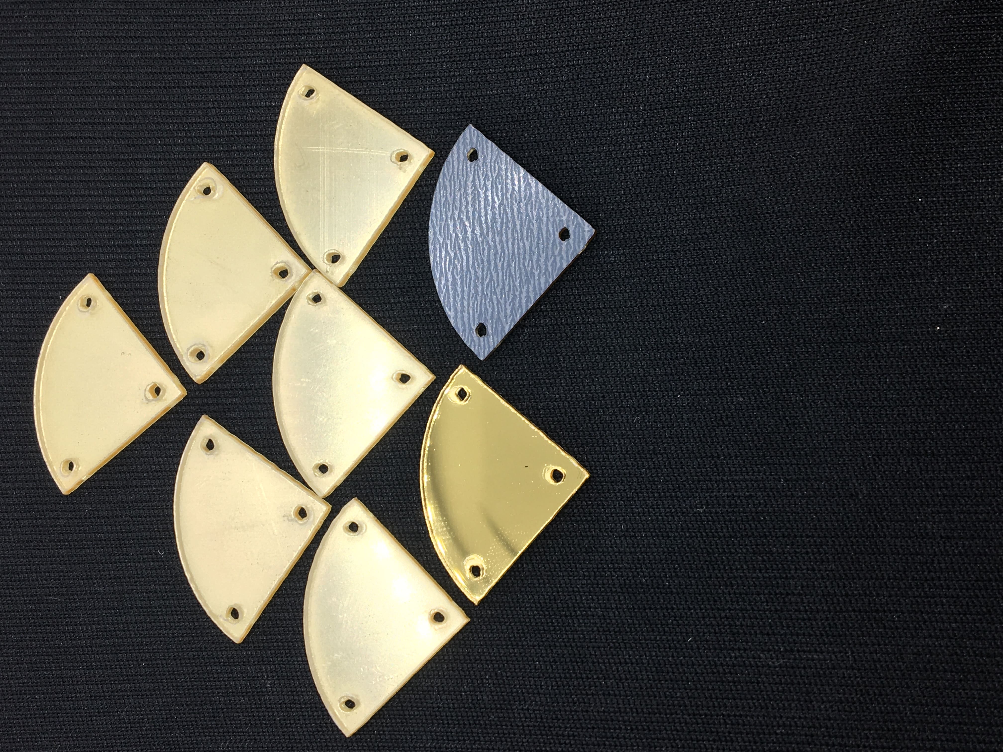 Golden Quarter Circle Acrylic Mirrors