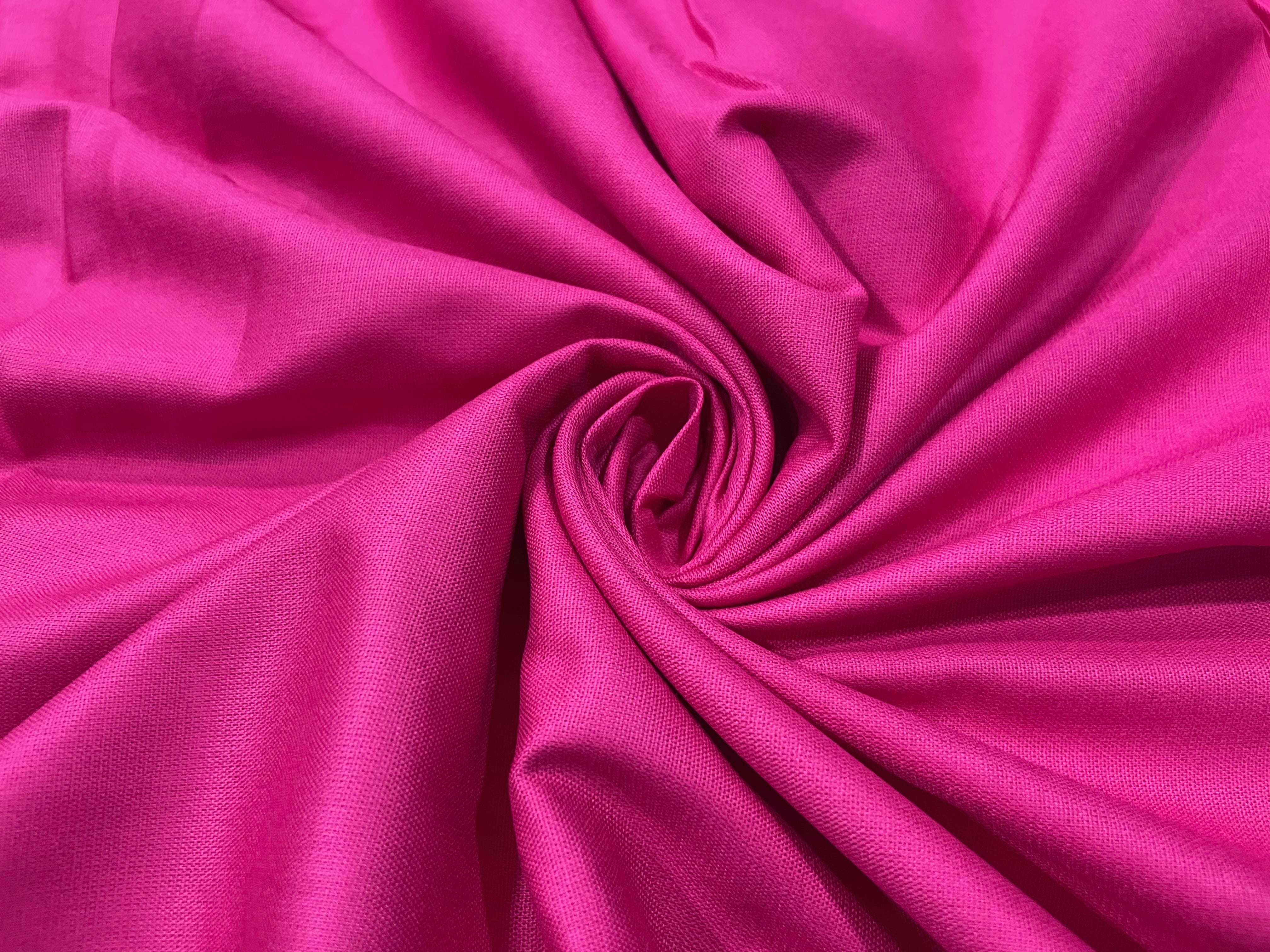 Bright Pink Plain Soft Cotton Rayon Fabric