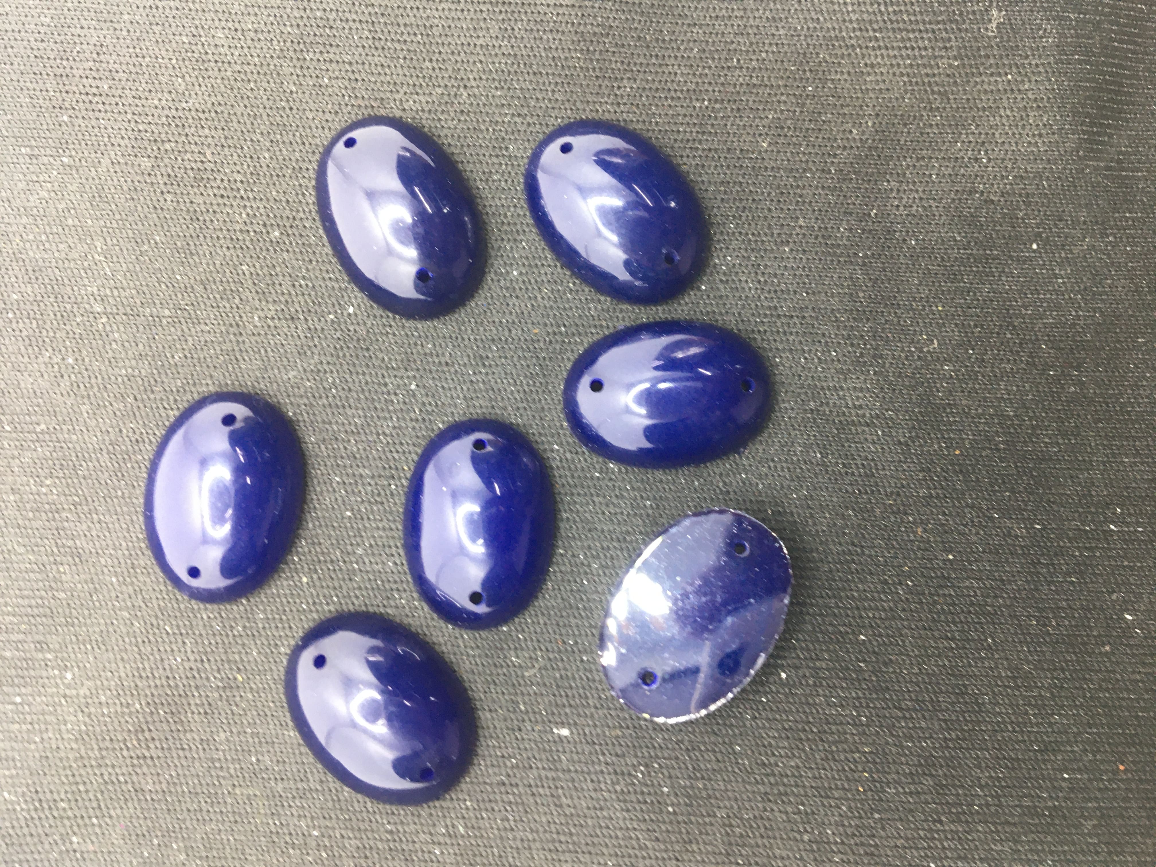 Dark Blue Oval Resin Stones