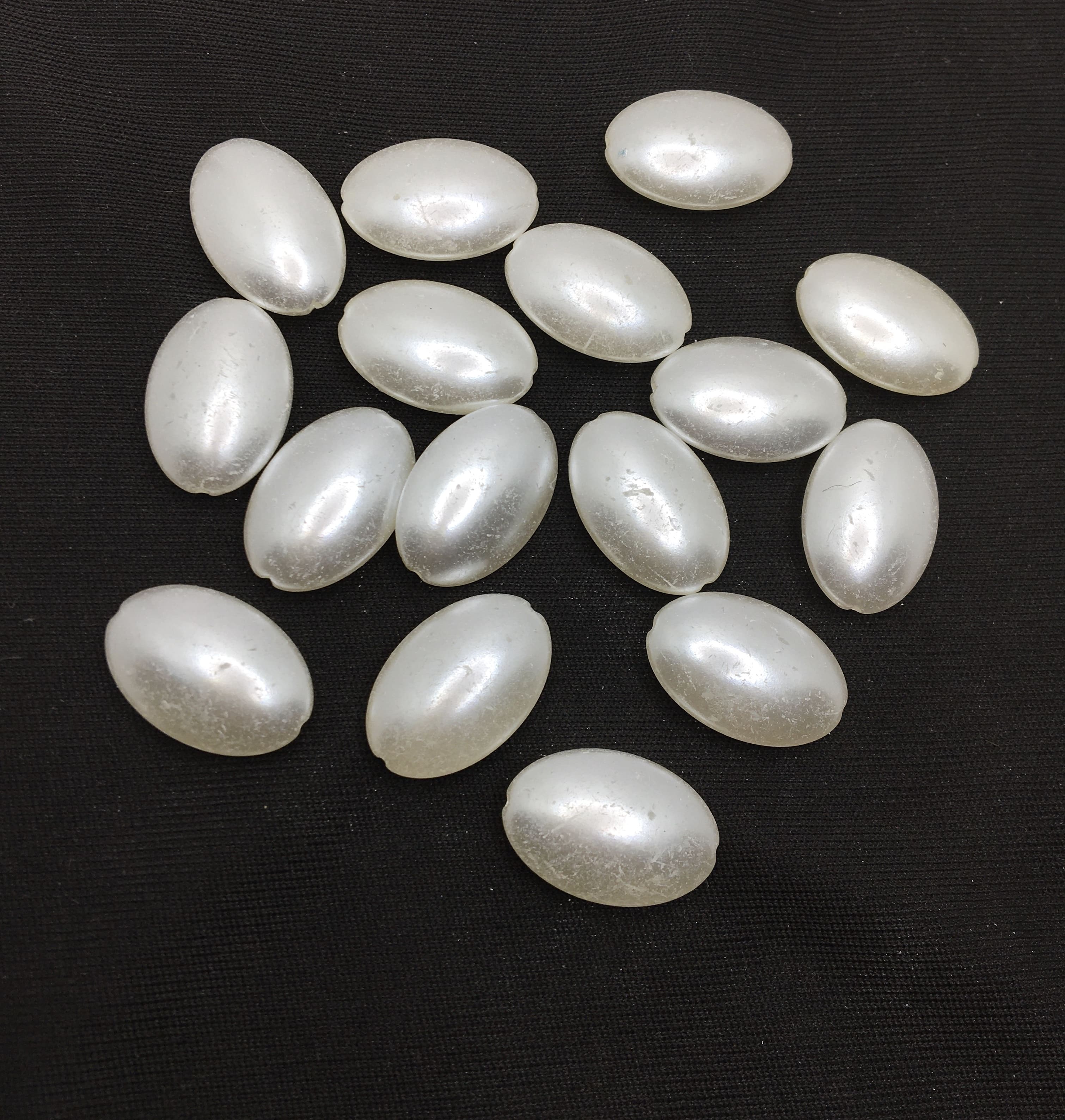 White Oval Plastic Beads