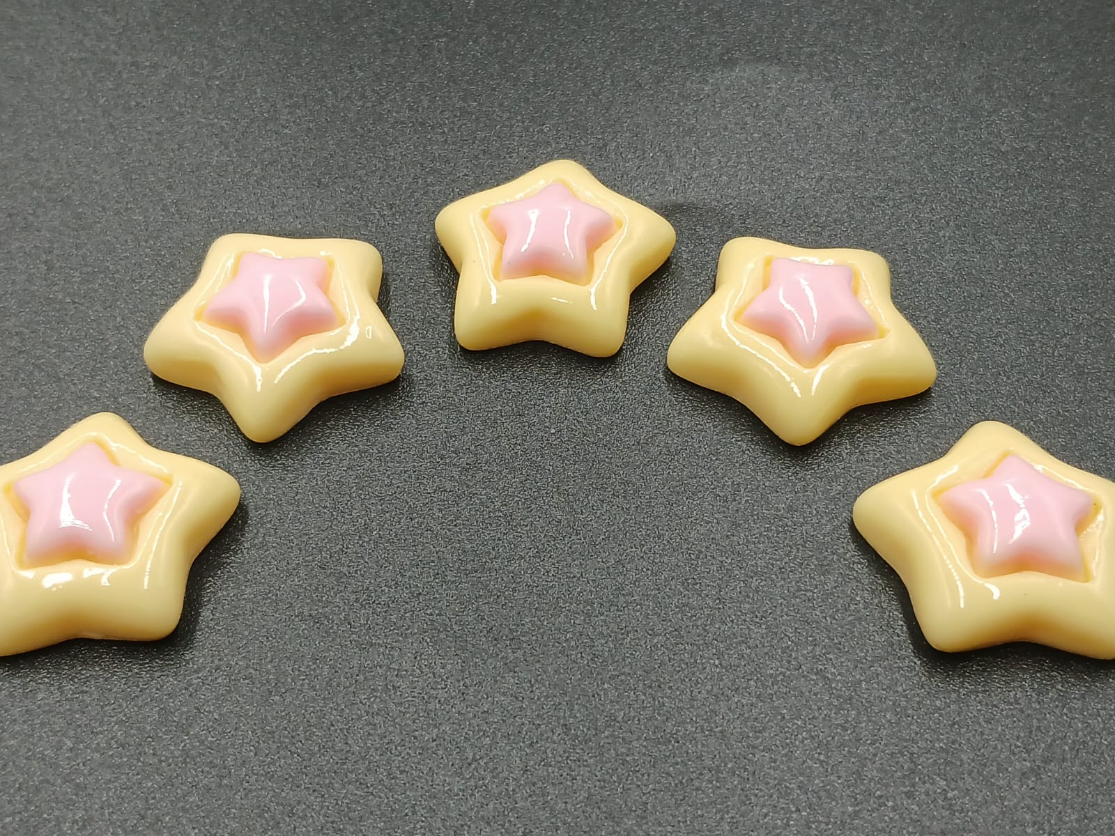 Yellow And Baby Pink Star Shape Patches