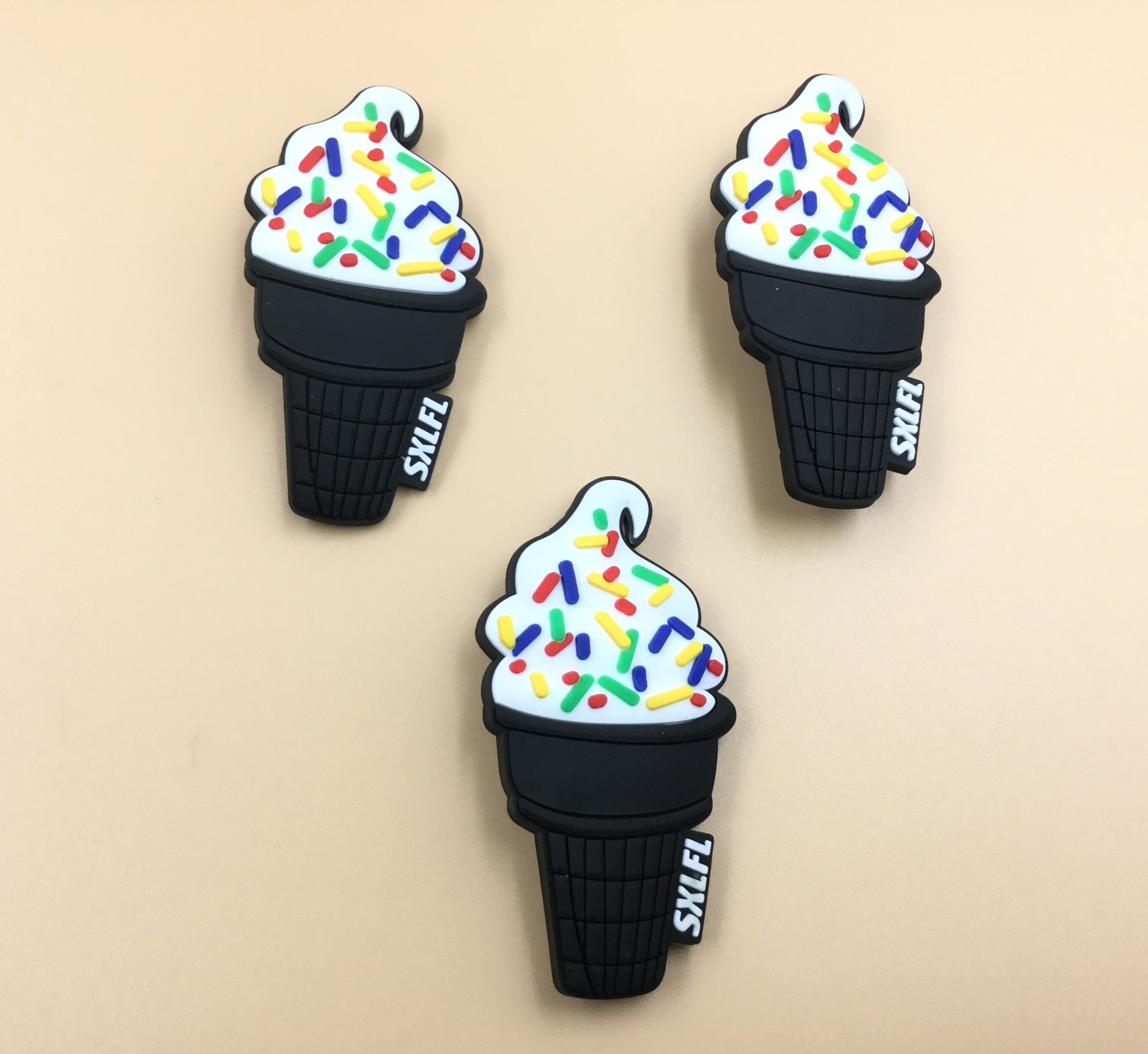 Black Ice Cream Shape Patches