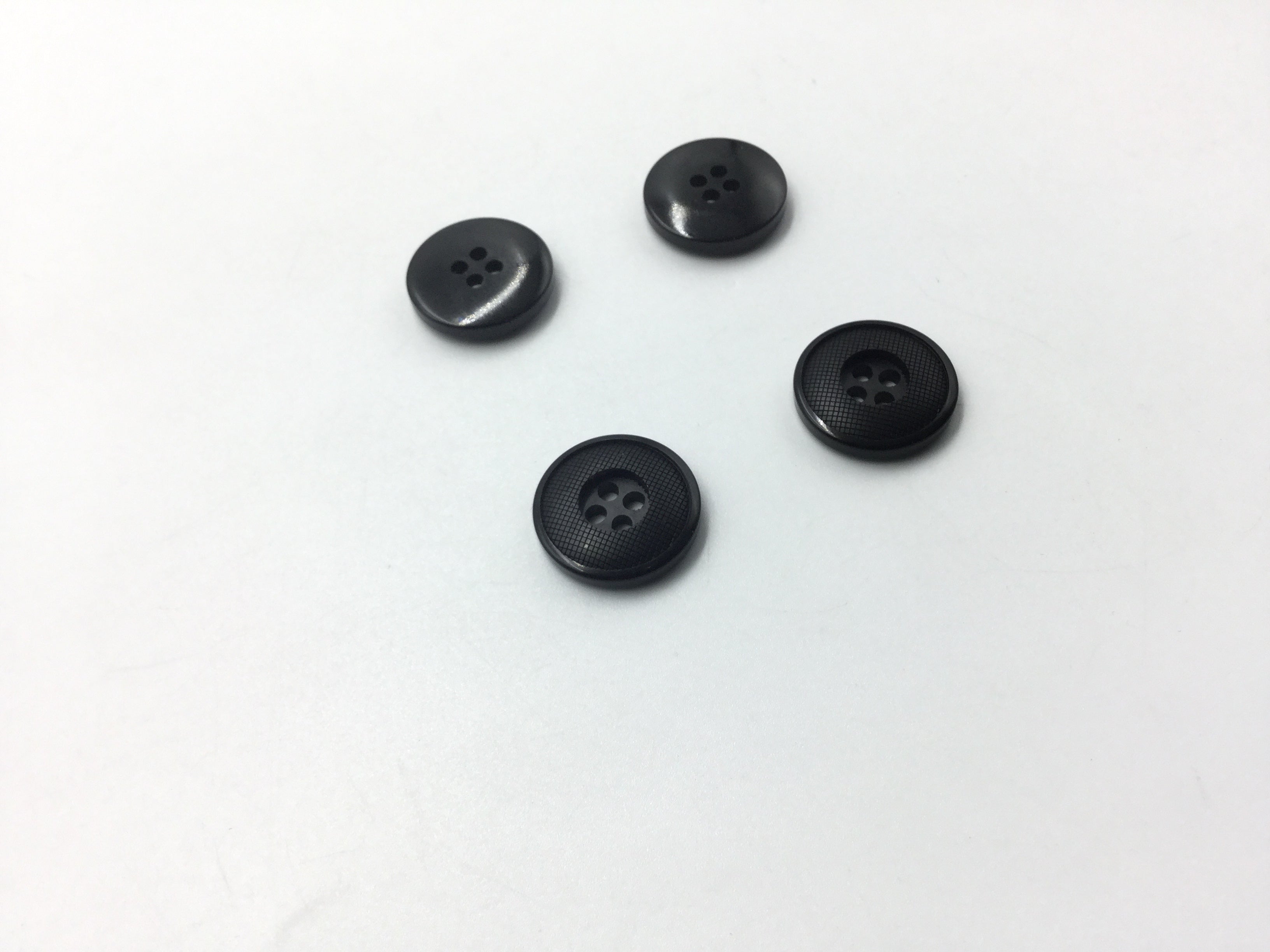 Black Circular 4 Hole Plastic Buttons