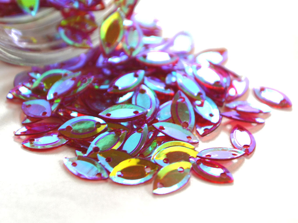 Pink-Golden Dual Colour Boat Shaped Plastic Sequins