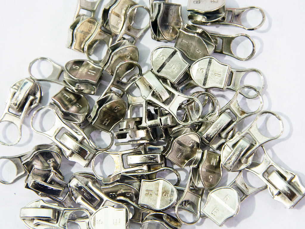 Silver Nickel Zipper Sliders / Pull Tab