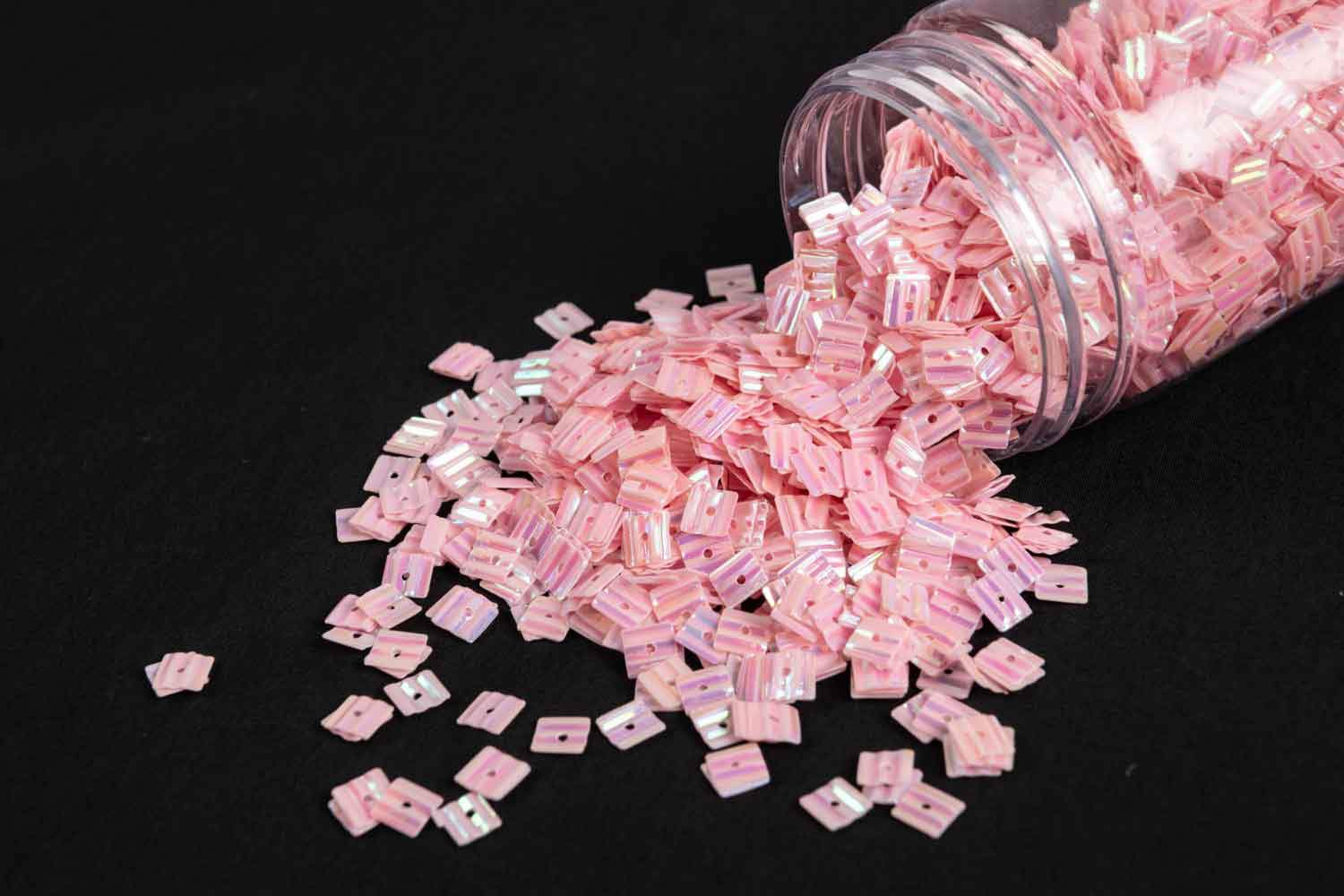 Light Pink Square Plastic Sequins/Sitara