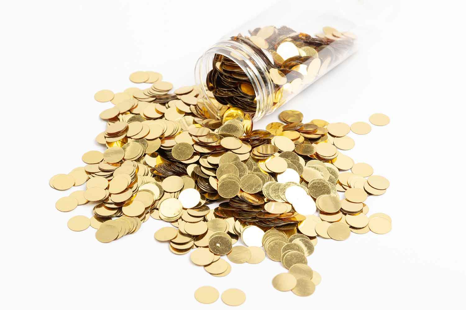 Golden Circular Sequins without Hole- 1.2 cm