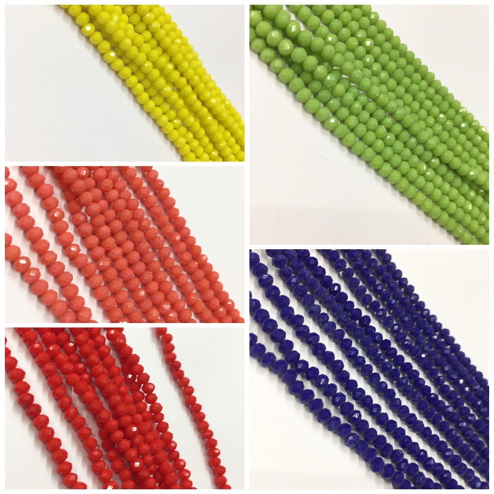 Multicolour Glass Crystals Tyre/ Rondelle Combo 4