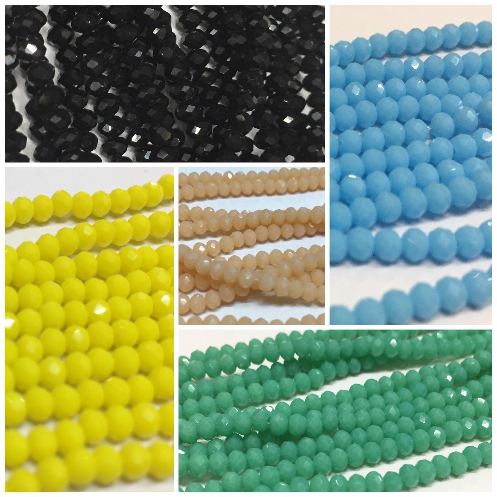 Multicolour Glass Crystals Tyre/ Rondelle Combo 19