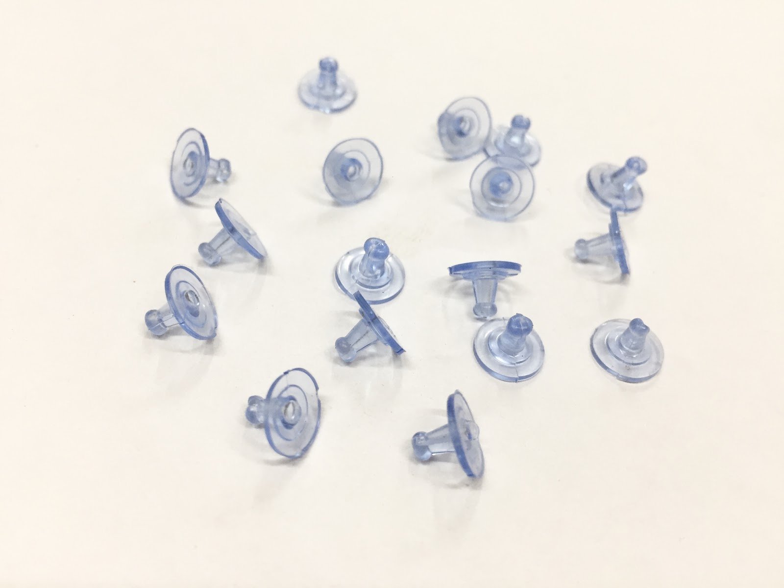Blue White Rubber Push Stoppers- 5 mm
