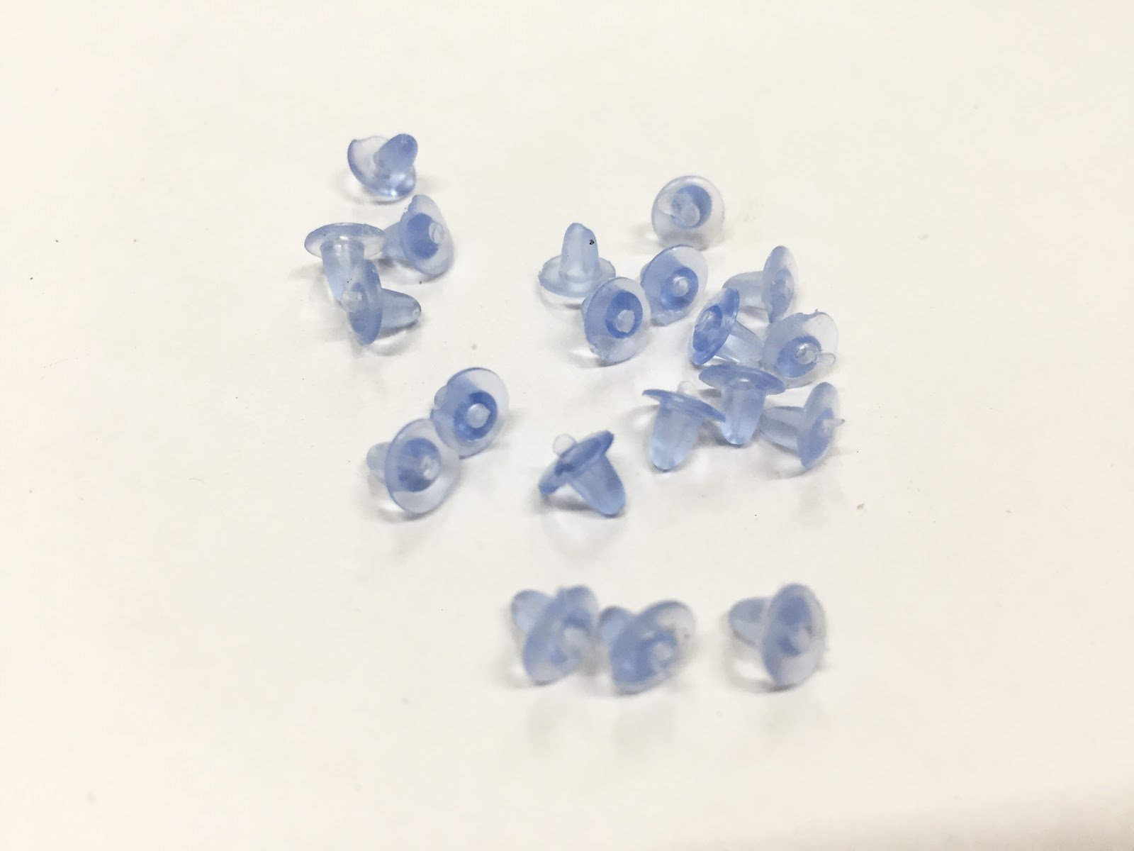 Blue White Rubber Push Stoppers- 7 mm