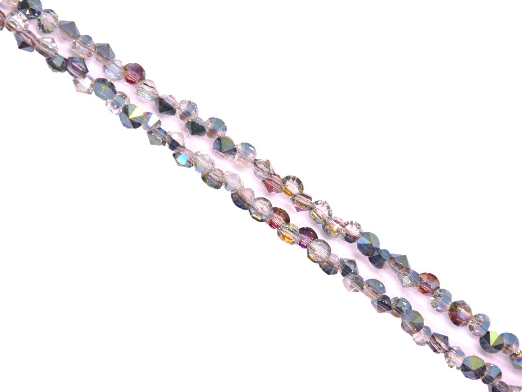 White Transparent Rainbow Conical Crystal Beads