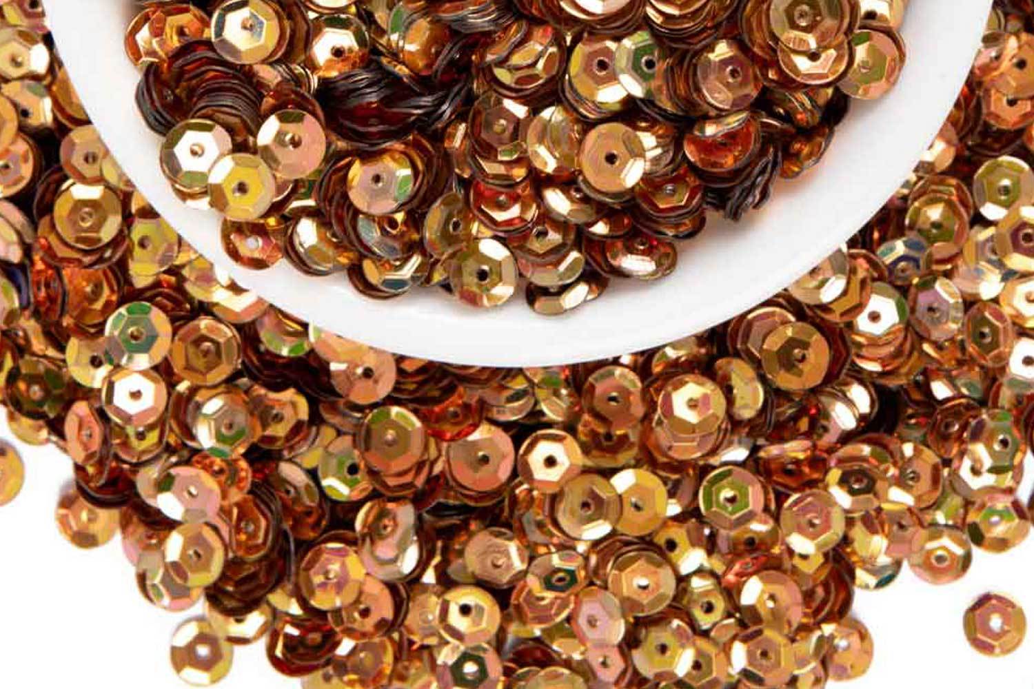 Light Golden Flat Circular Plastic Sequins