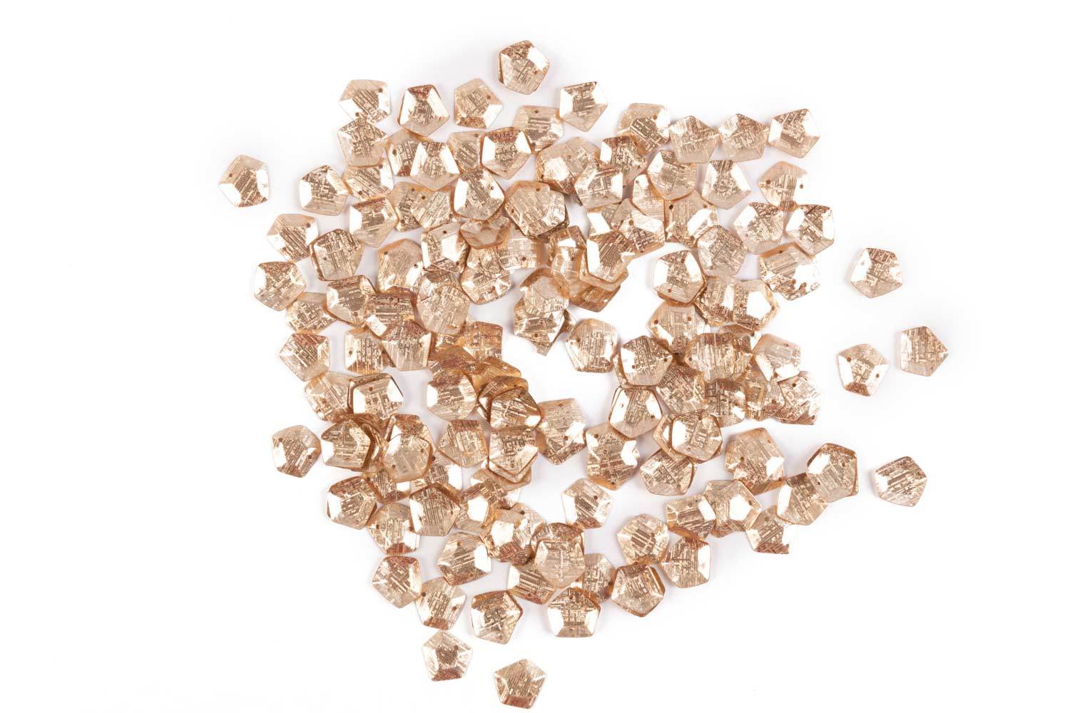 Light Golden Pentagonal Plastic Sequins/ Sitara/Sippi