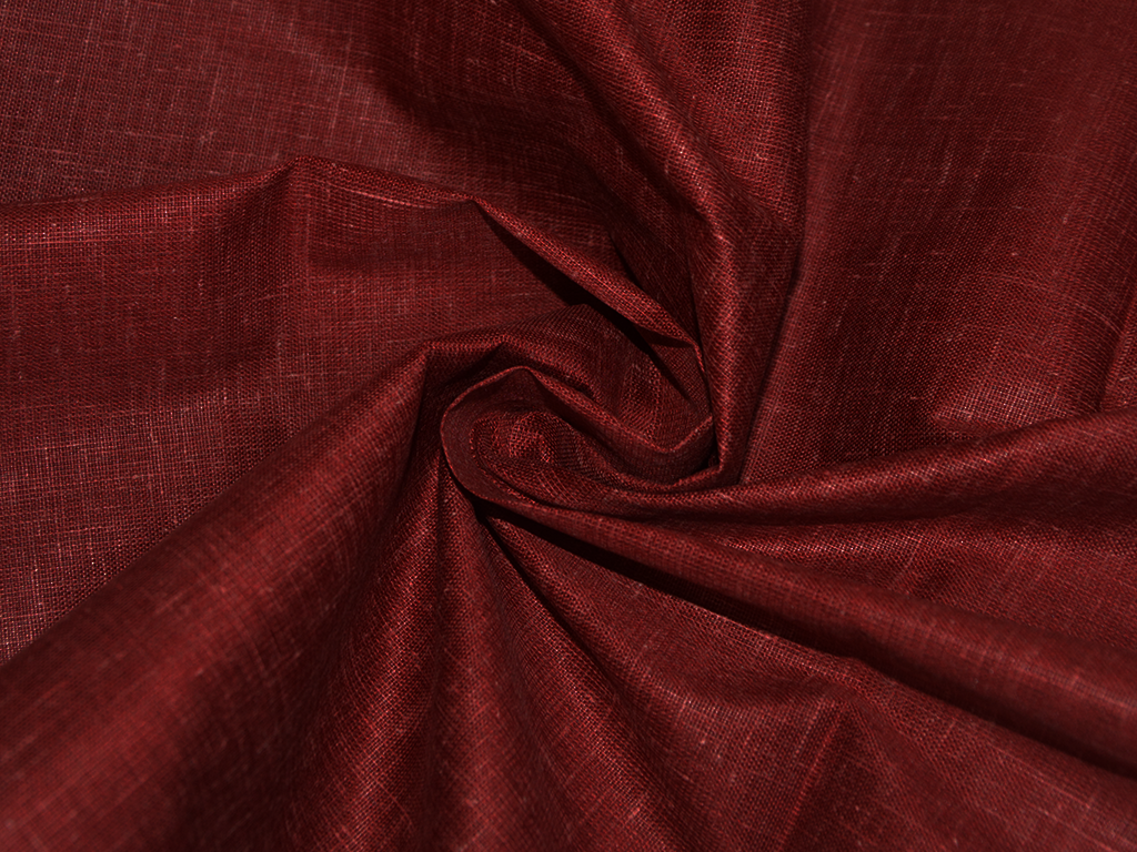 Dark Maroon Cotton Linen Fabric